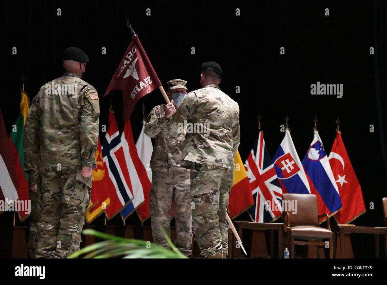 U.S. Army, Col. Kathy Spangler, outgoing Commander Supreme Headquarters ...