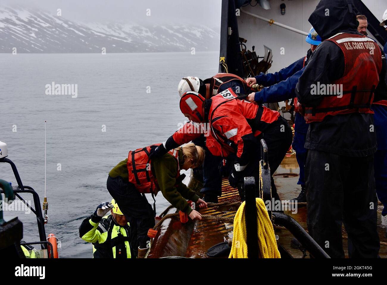 The USCGC Maple (WLB 207) crew participate in a search and rescue and ...