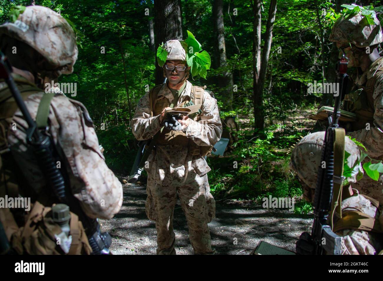 U.S. Marine Corps officer candidates from Lima Company, conduct small ...