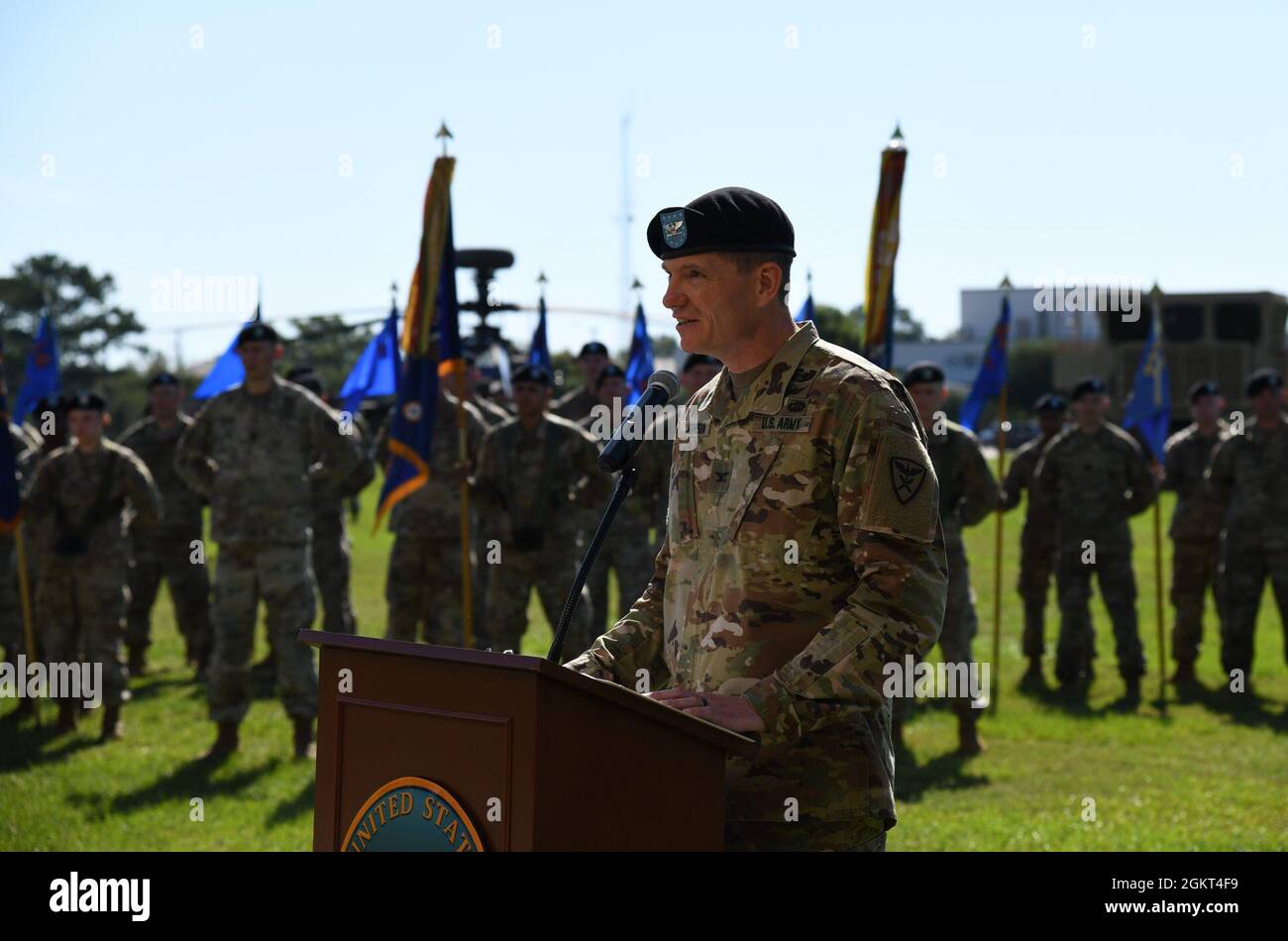 U.S. Army Col. Michael S. Johnson gives remarks just after assuming ...