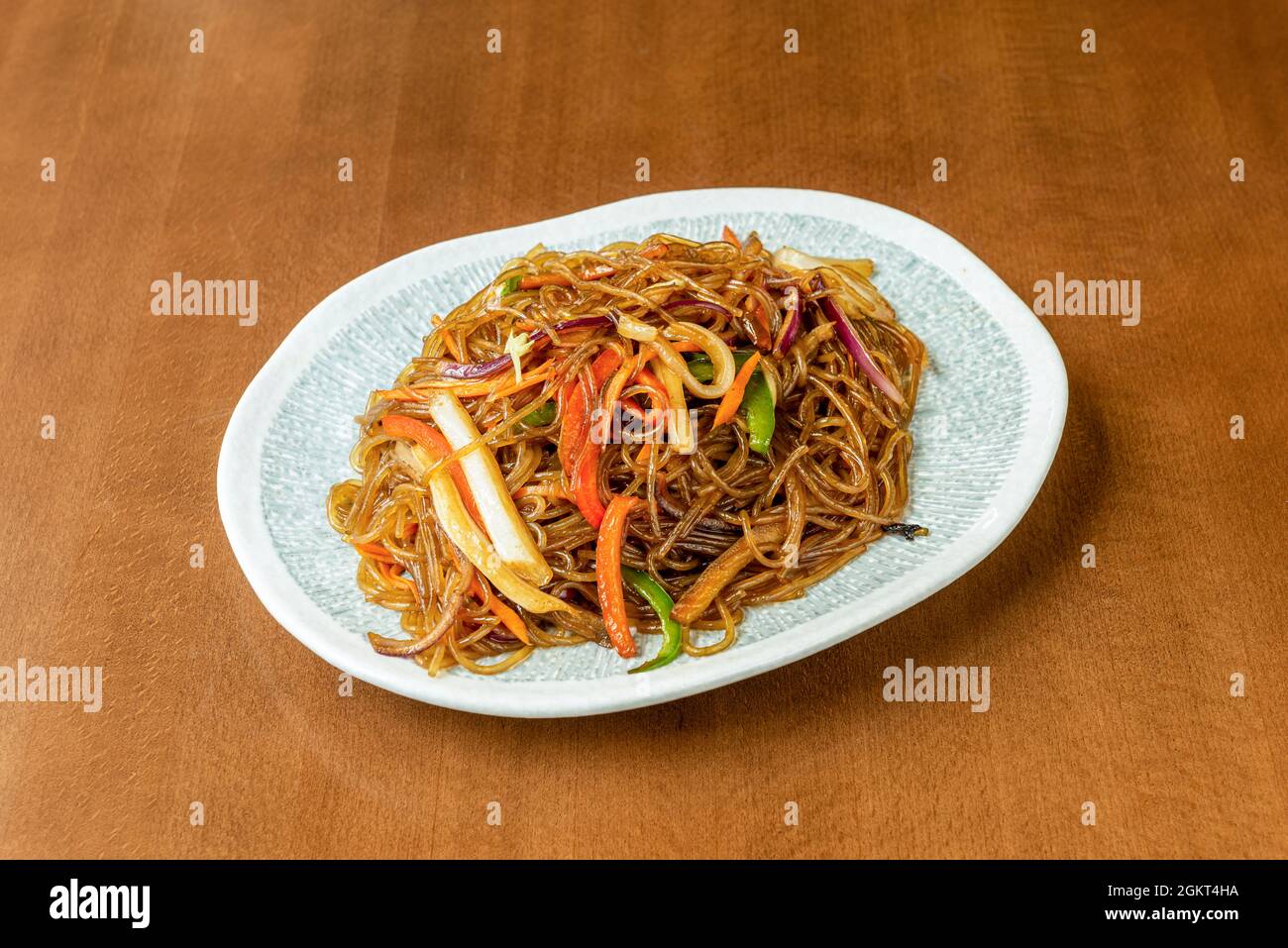 Chinese sweet potato spaghetti with vegetables Stock Photo - Alamy