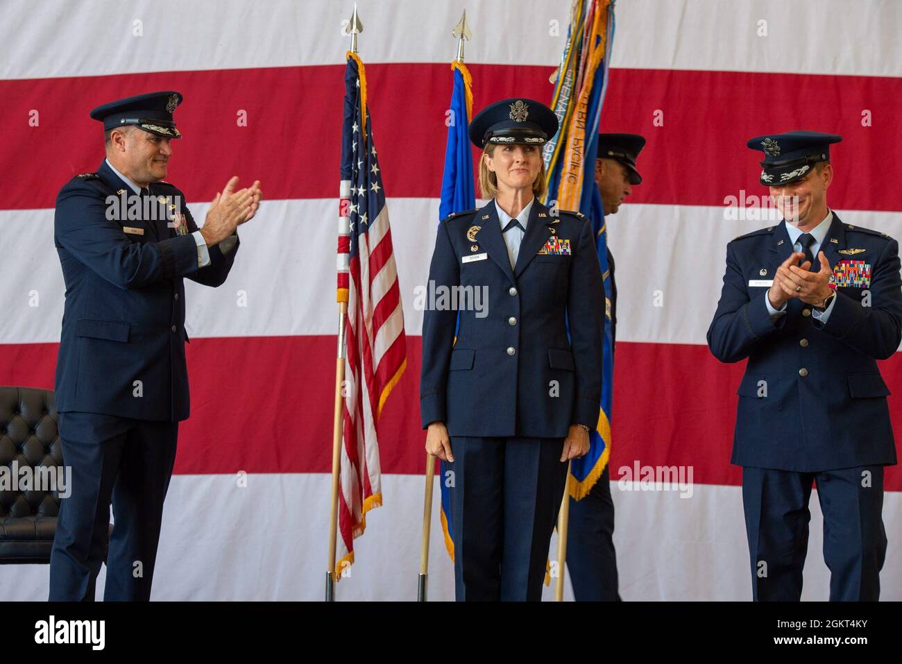 Maj. Gen. Kenneth T. Bibb Jr., 18th Air Force commander and Col. John ...