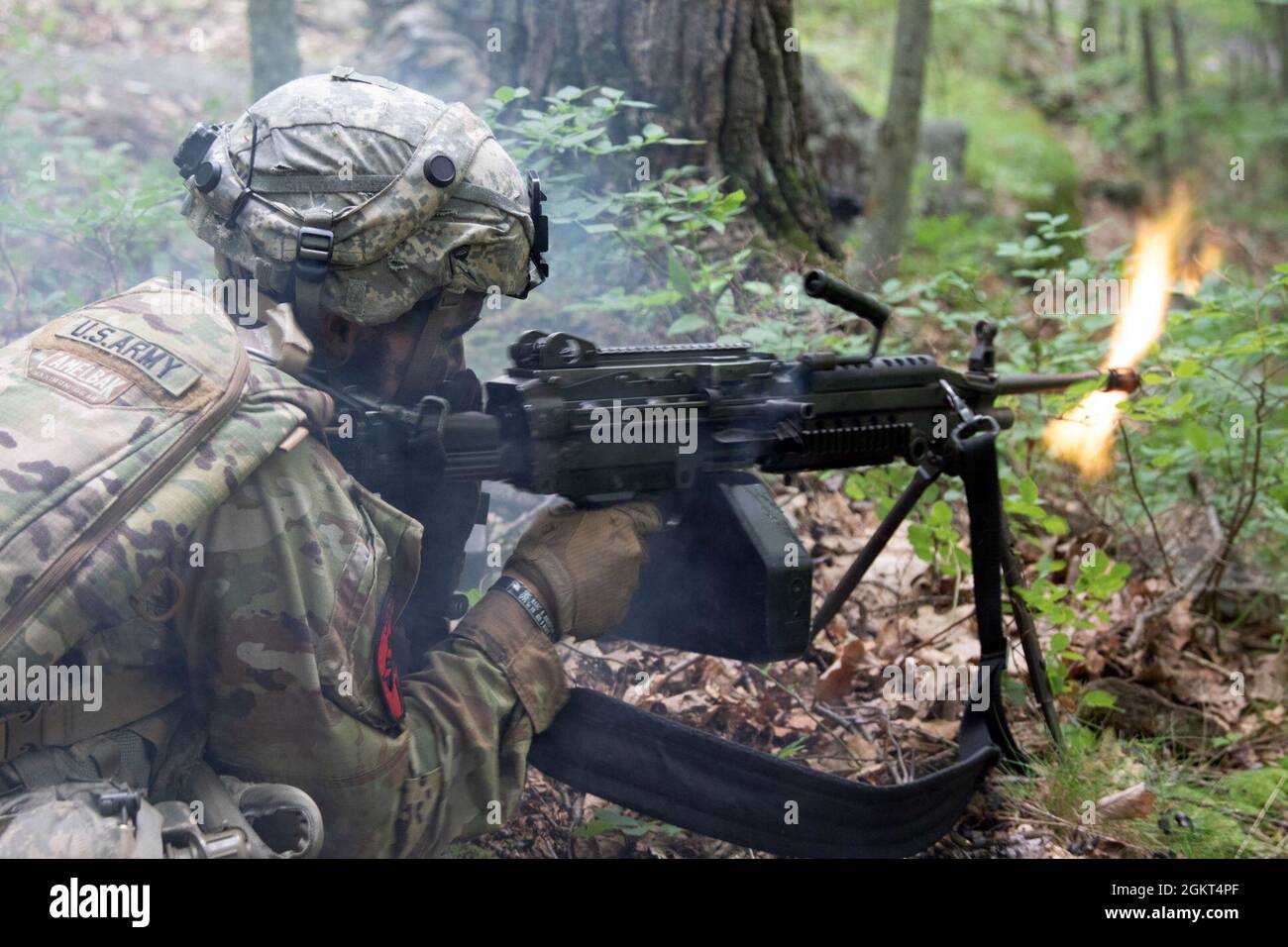 United States Military Academy Cadets practice firing the m249 during a ...
