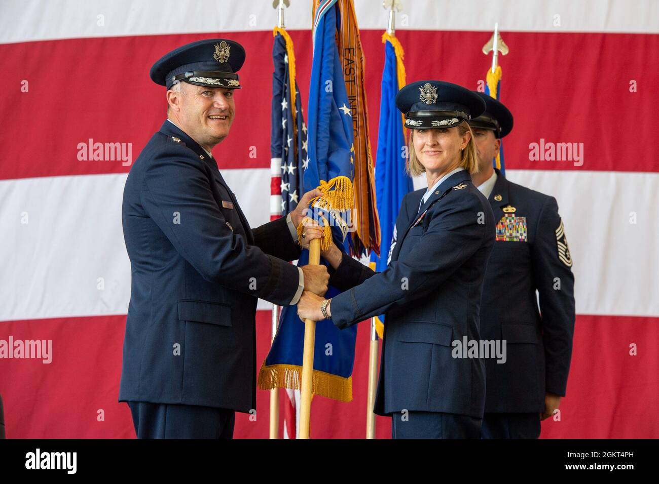 Col. Angela Ochoa accepts command of the 19th Airlift Wing from Maj ...