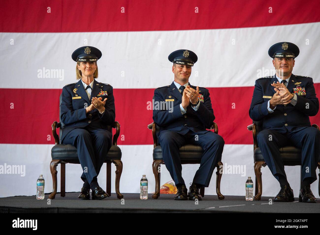 Maj. Gen. Kenneth T. Bibb Jr., 18th Air Force commander, Col. John ...