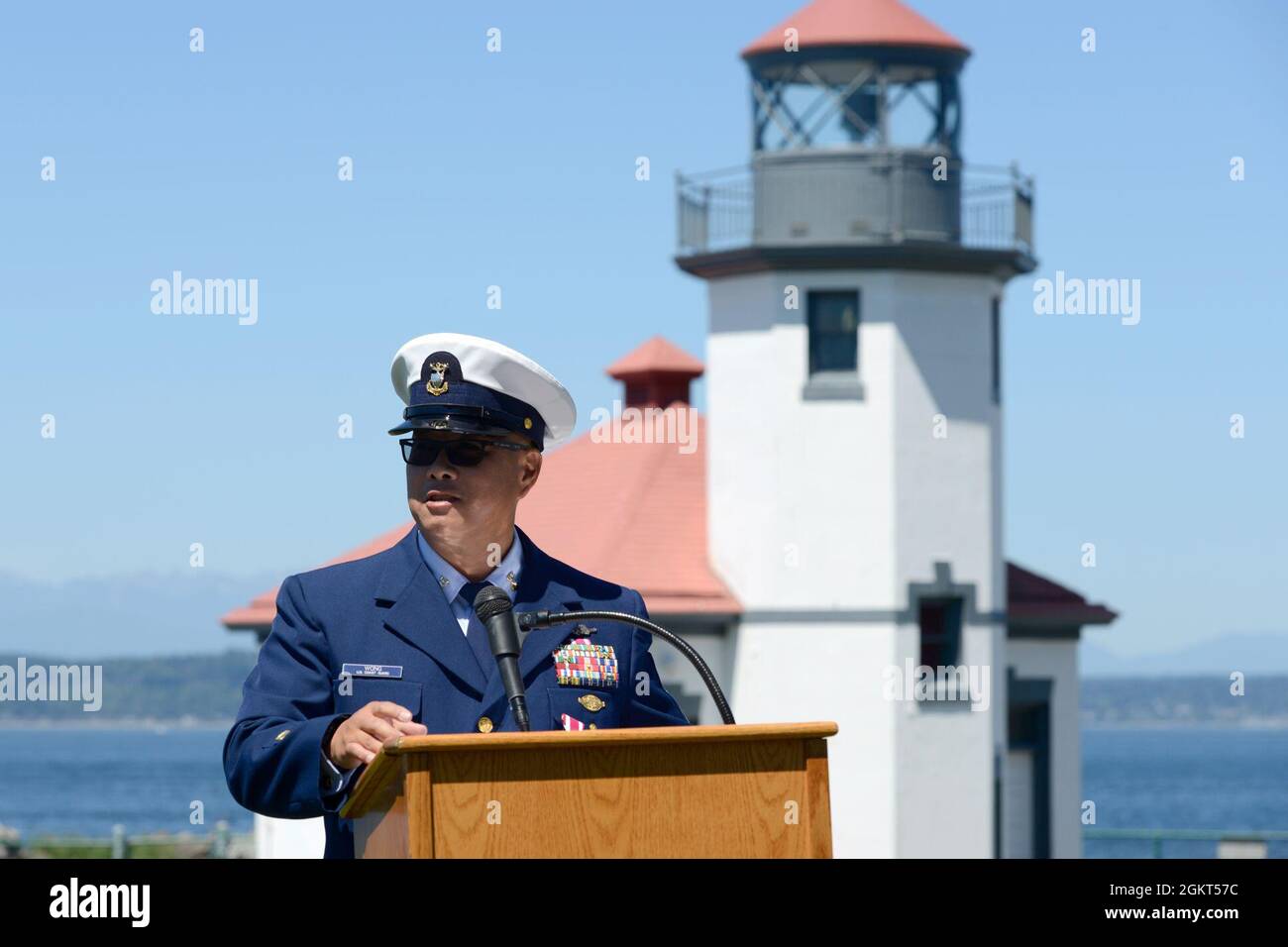 Master Chief Jason Wong, 13th District Command Master Chief, speaks ...