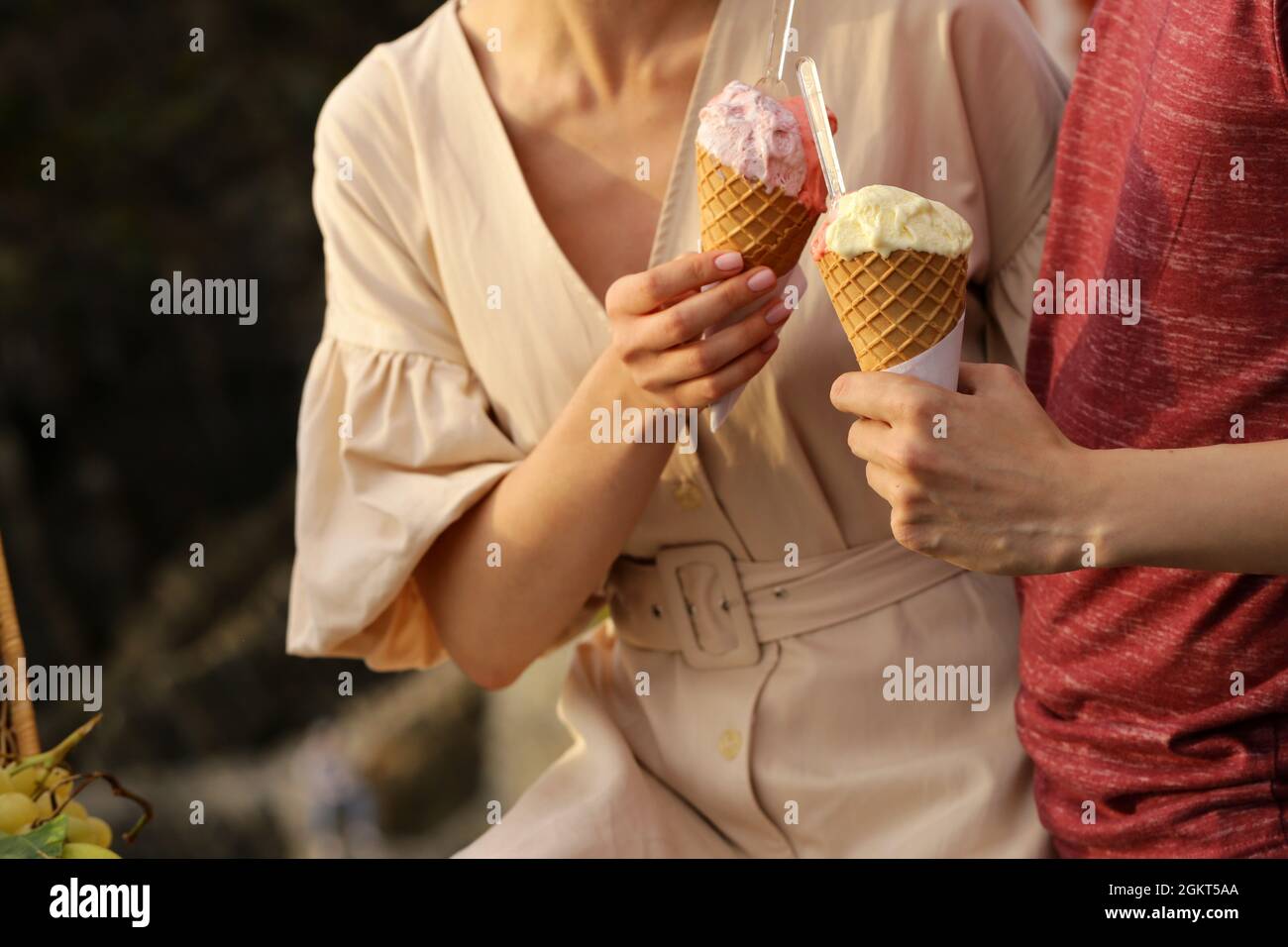 hands with ice cream cones Stock Photo - Alamy