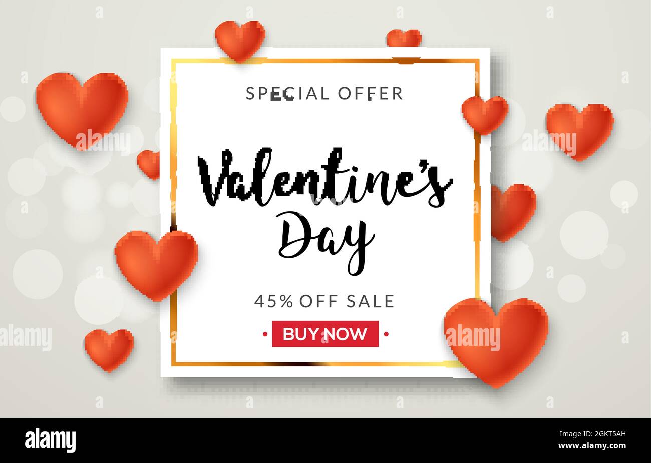 Valentines day sale vector banner background with hearts. Valentine ...