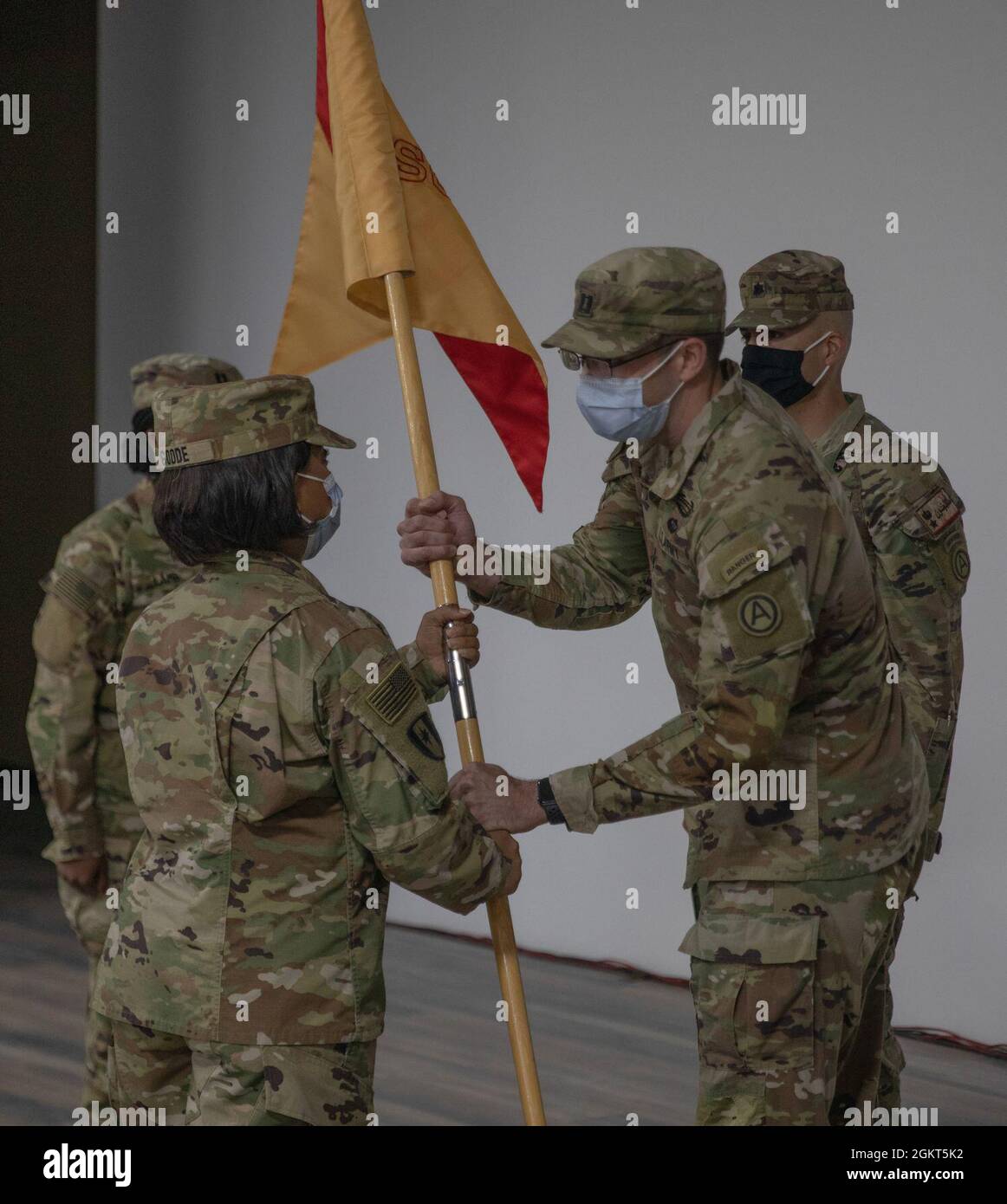 1st Sgt. Kimberly Goode, outgoing first sergeant for Headquarters and Headquarters Company, Area ...
