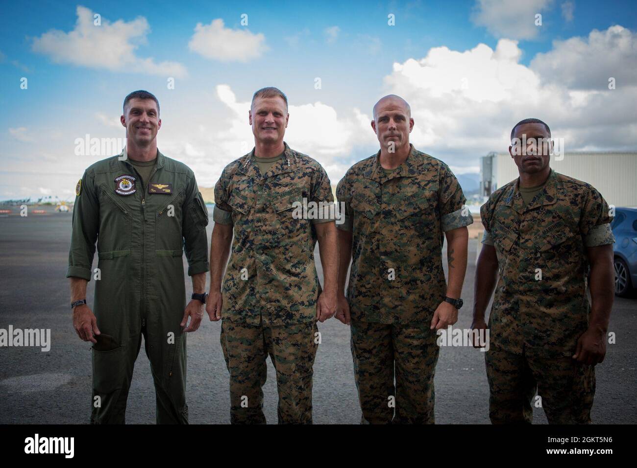 (Left to Right) Lt. Col. Justin C. Grissom commanding officer of Marine ...