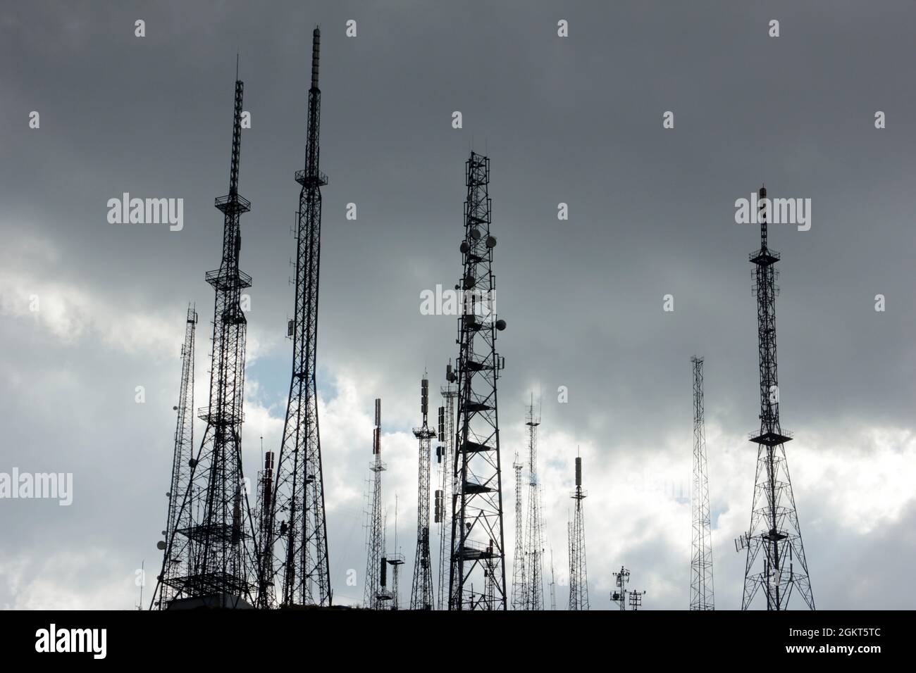 dramatic sky and telecommunication tower Stock Photo - Alamy