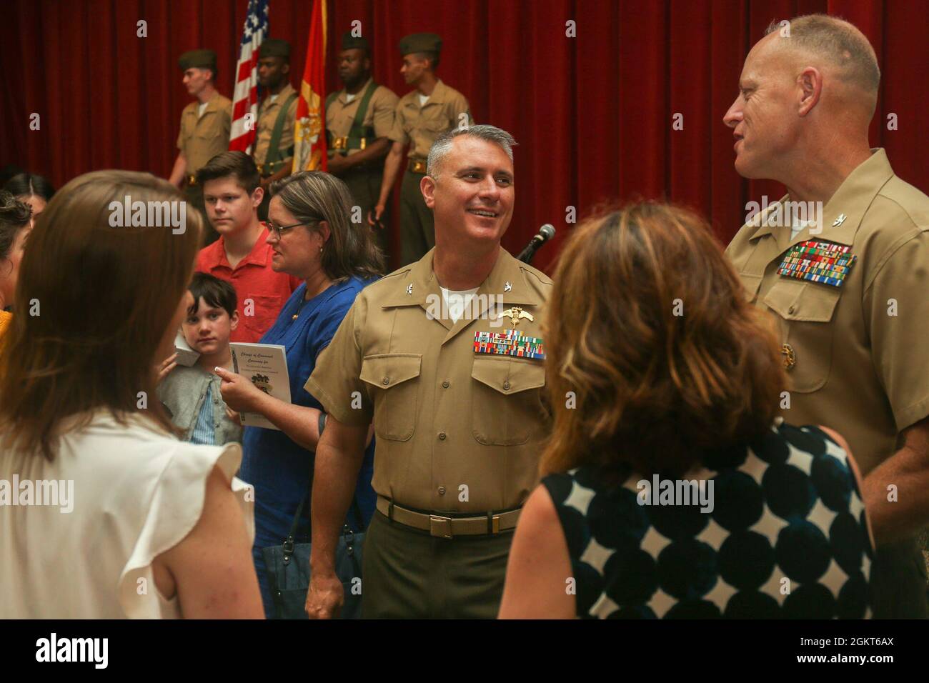 U.S. Marine Corps Col. Richard J. Schmidt, incoming commanding officer ...