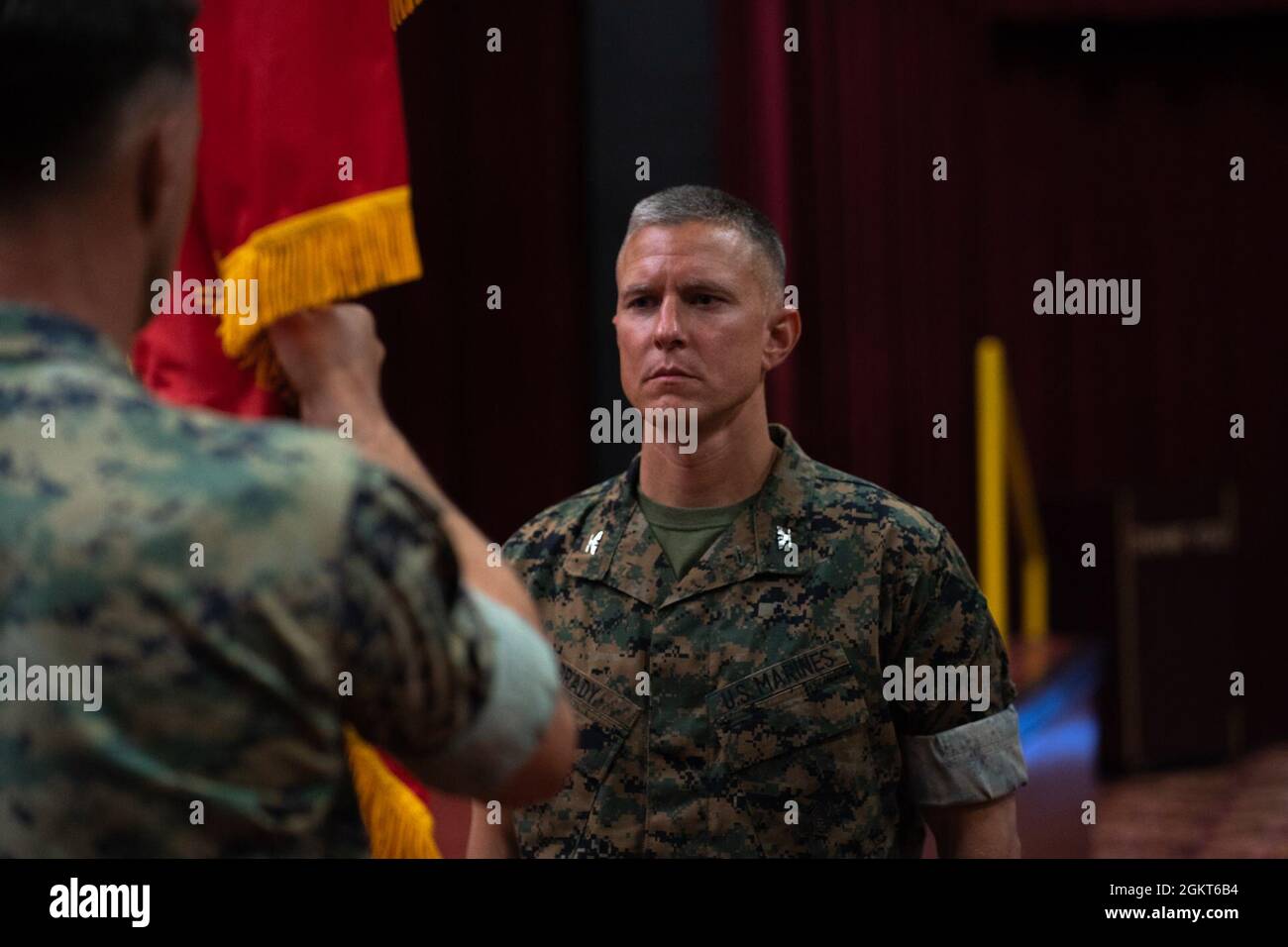 U.S. Marine Corps Col. Timothy S. Brady Jr, oncoming commanding officer ...