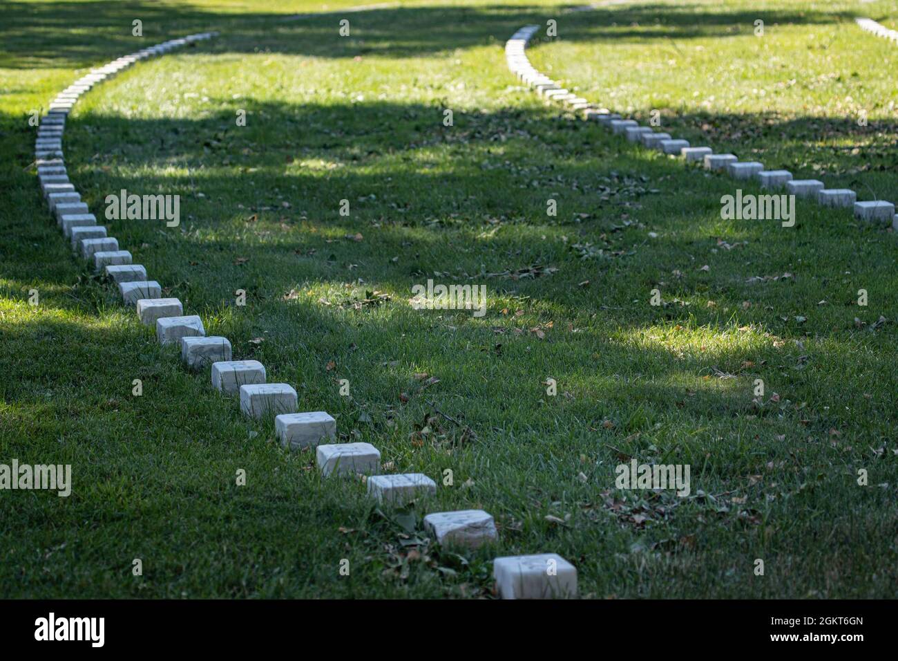 Numbered stones denote the graves of unknown Soldiers at Gettysburg ...
