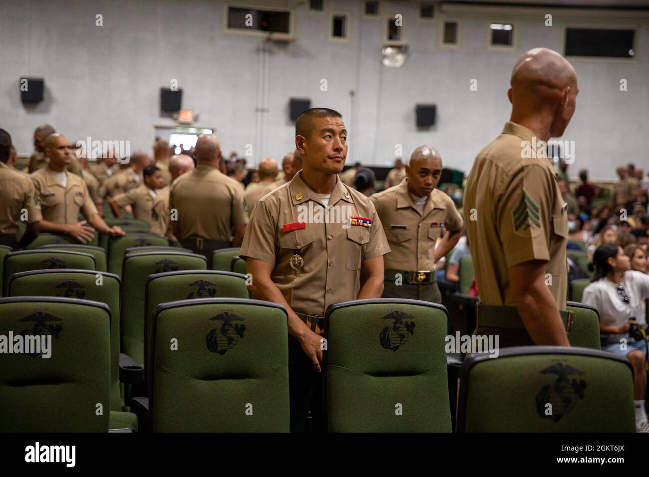 MSgt. Hyuk Kim, with the Republic of Korea Marine Corps, attends his ...