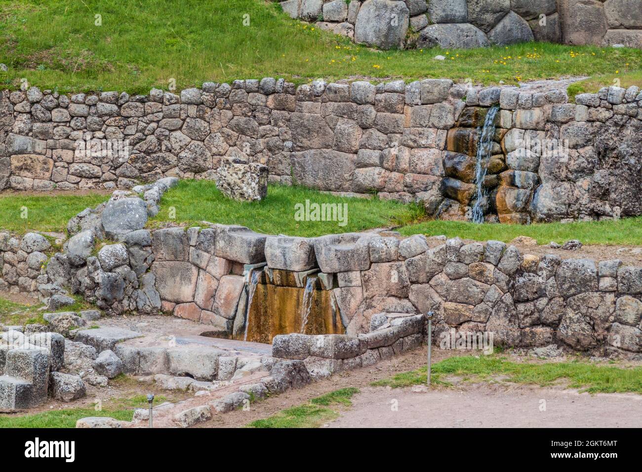 Ruins of Inca's ceremonial stone bath Tambomachay near Cuzco, Peru ...