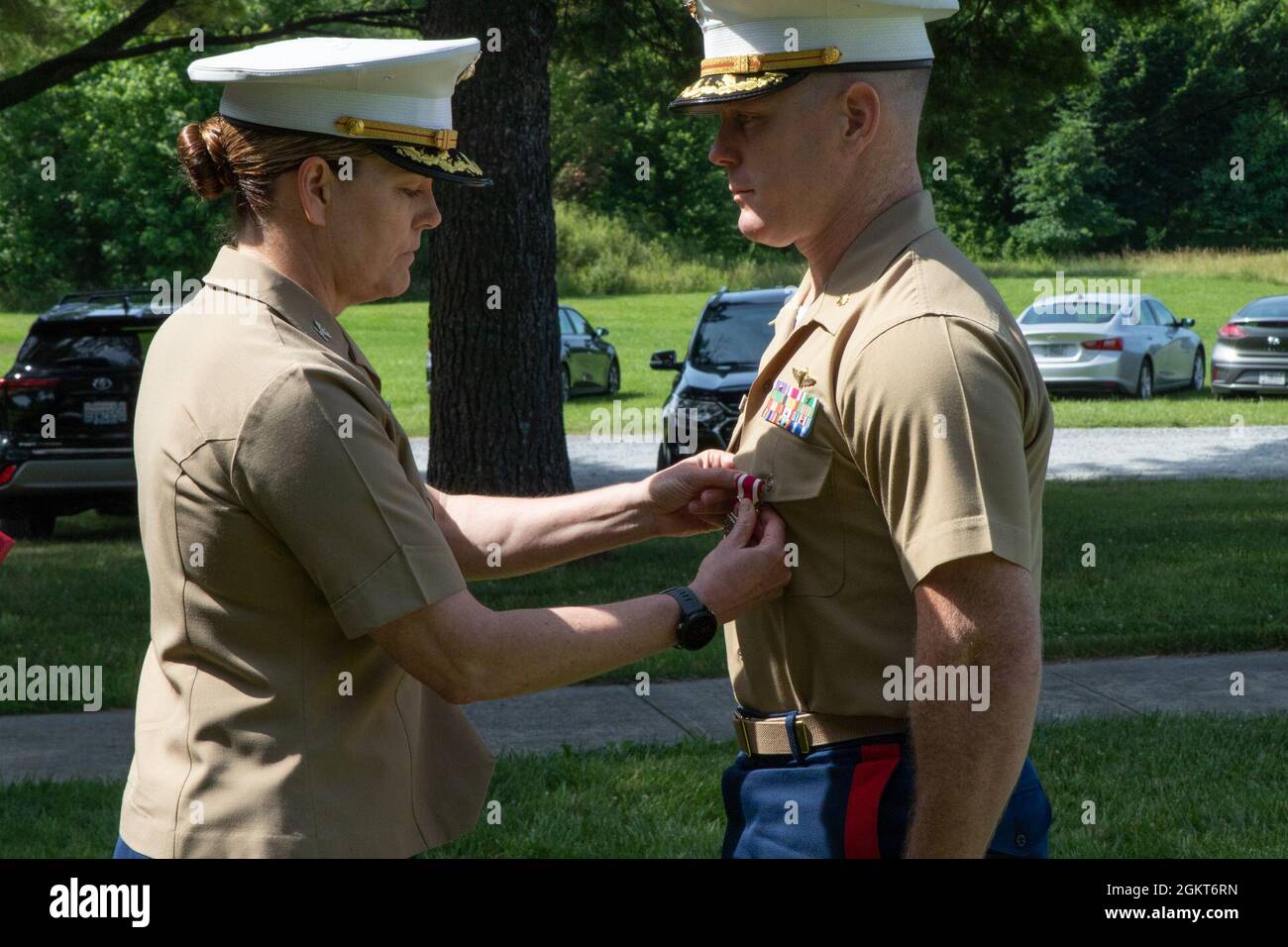 U.S. Marine Col. Heather Cotoia, the commanding officer, 4th Marine Corps District recruiting ...