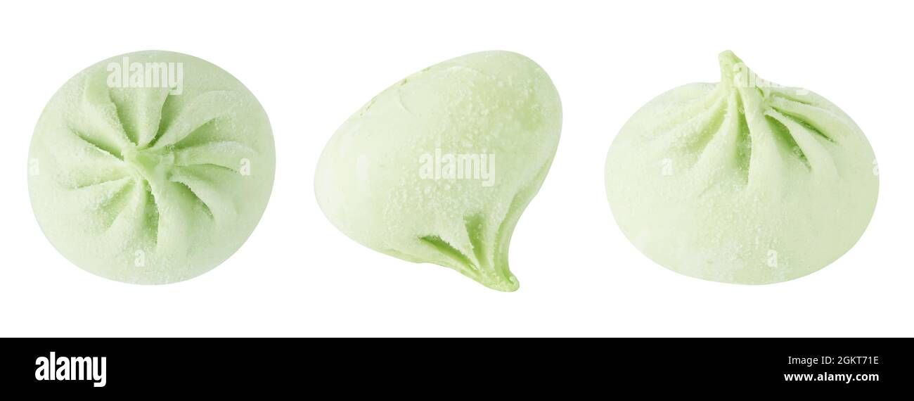 Frozen green khinkali isolated on white background Stock Photo - Alamy