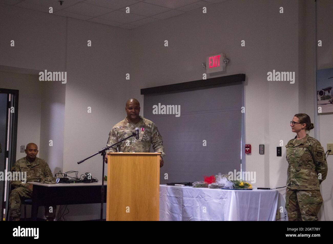 U.S. Air Force Lt. Col. Cedric N. Holley II, outgoing 43rd Air Base ...