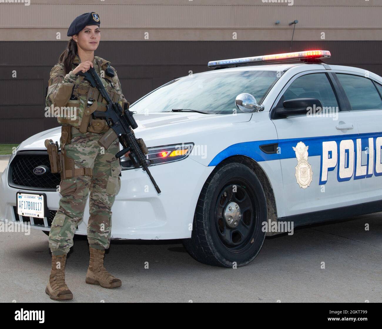Airman 1st Class Samantha Boyer, 55th Security Forces Squadron, stands ...