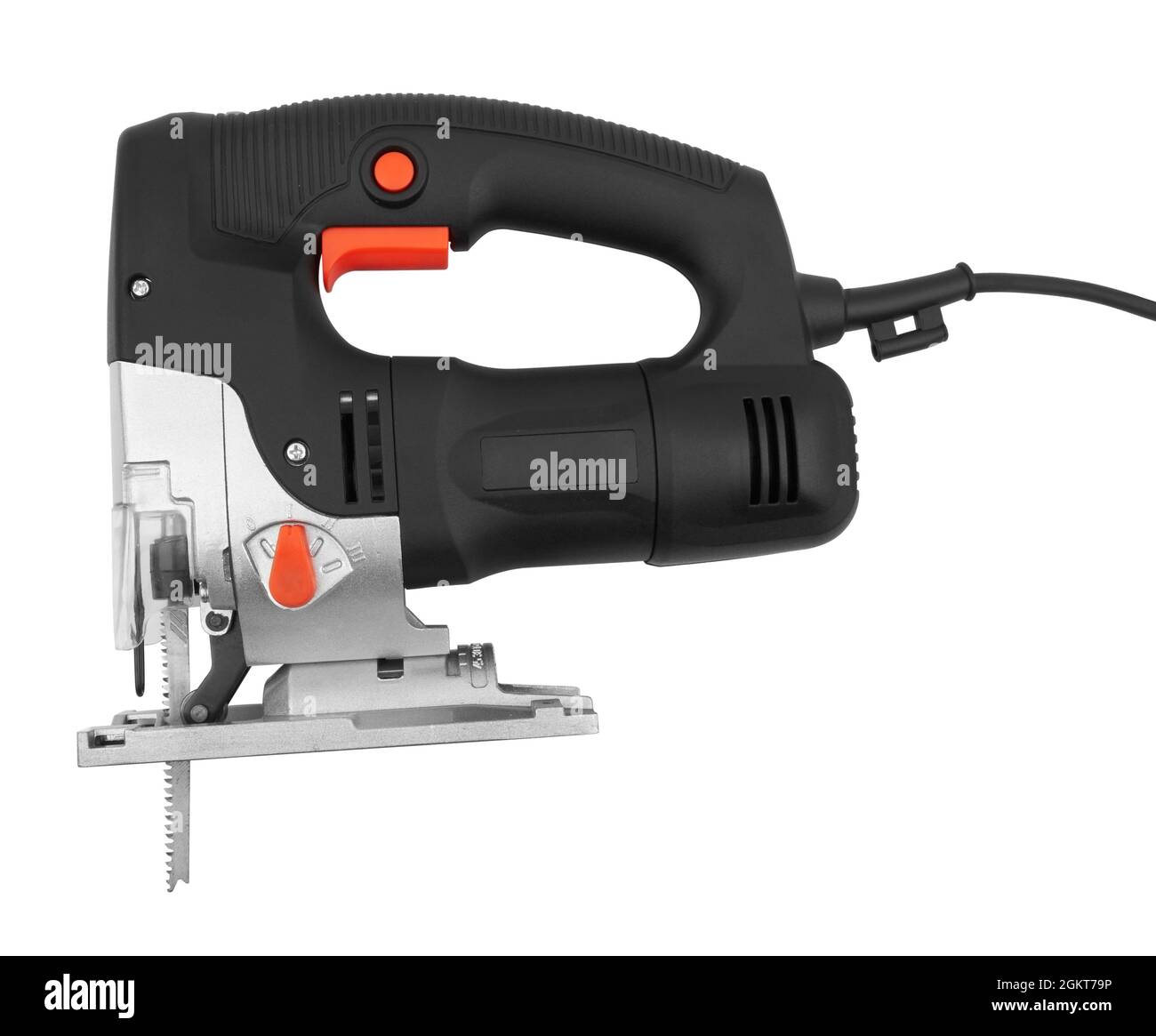 Electric jig saw machine isolated on white background Stock Photo - Alamy