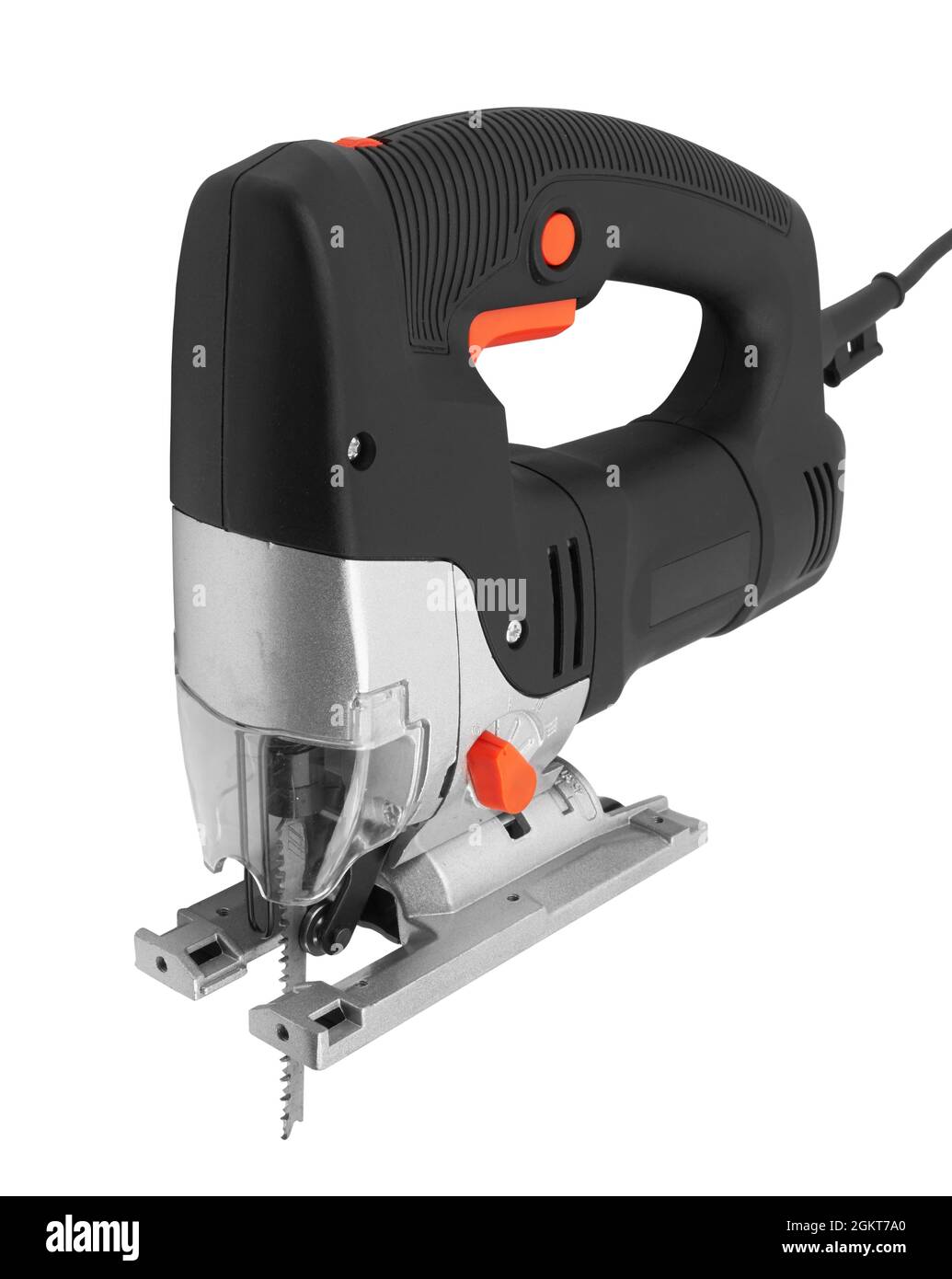 Electric jig saw machine isolated on white background Stock Photo - Alamy