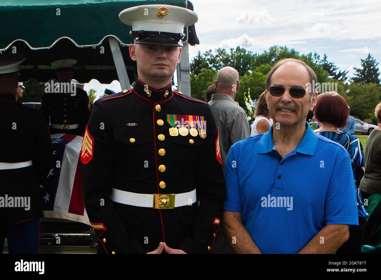 Former U.S. Marine Sgt. Brenden Jarvis and his grandfather Kent ...