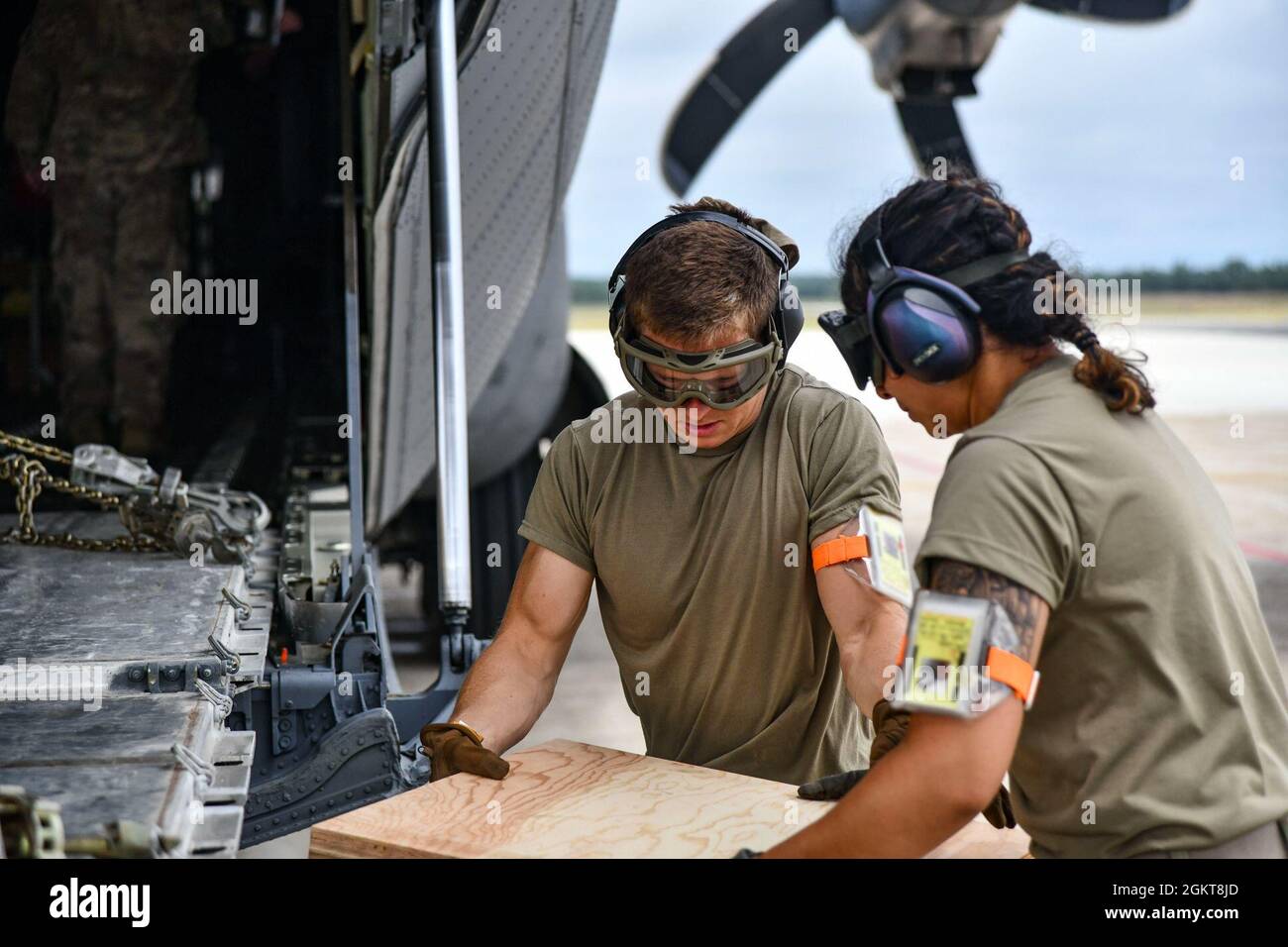 U.S. Air Force Staff Sgt. Trevor Williams (left) and Staff Sgt. Laura ...