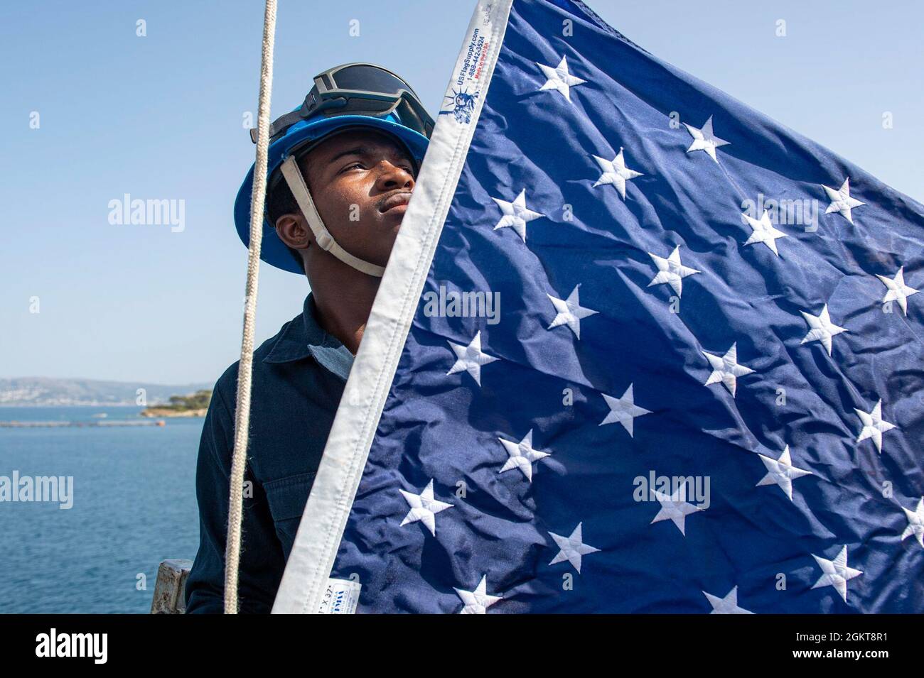 SOUDA BAY, Greece (June 25, 2021) Seaman Jordan Burkett, assigned to ...