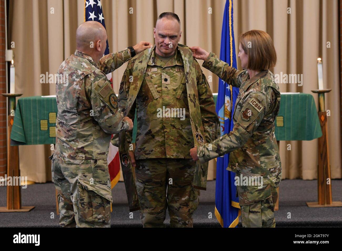 Chaplain (Lt. Col.) Kevin Chelf receives the stole during the Passing ...