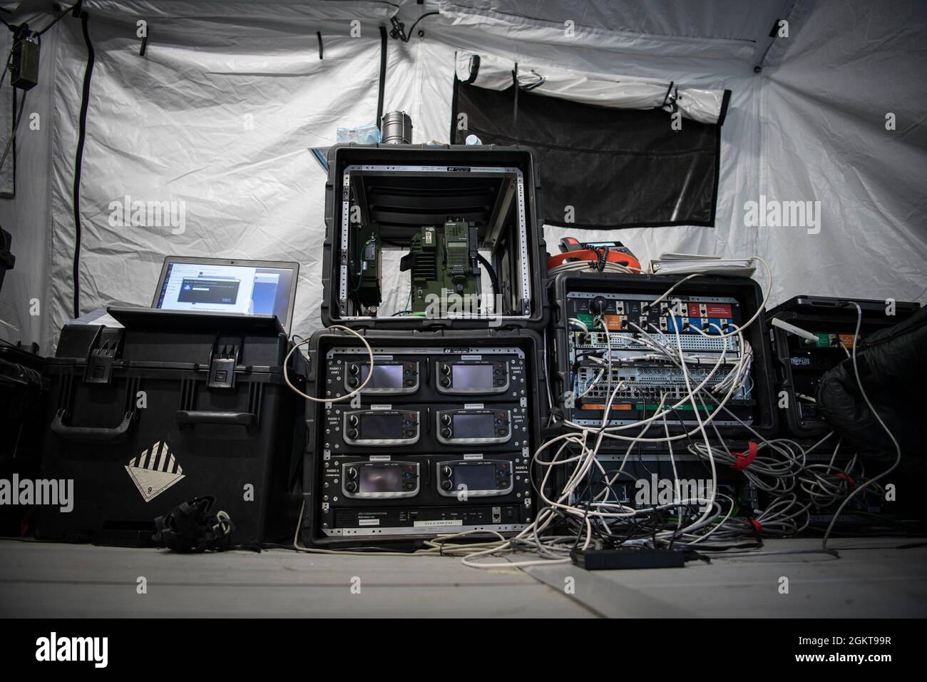 The Joint Incident Site Communication Capability (JISCC) set up on site ...