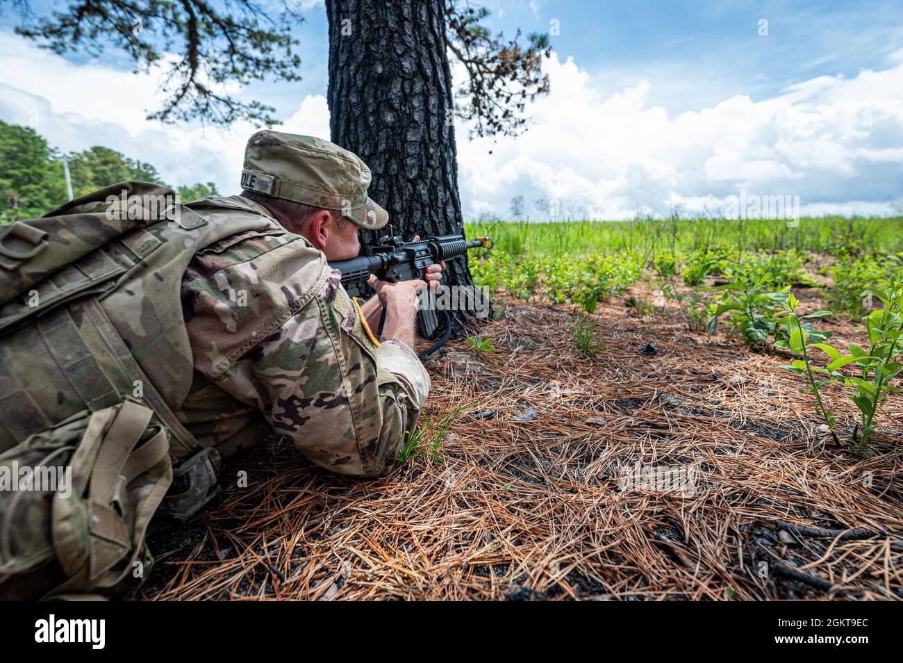 U.S. Army Soldiers post security during a situational training exercise ...
