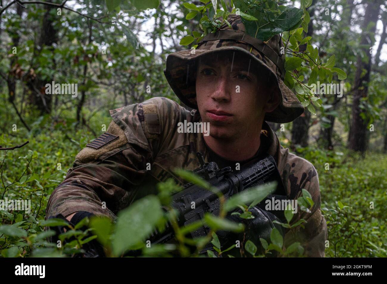 U.S. Army Soldiers post security during a situational training exercise ...
