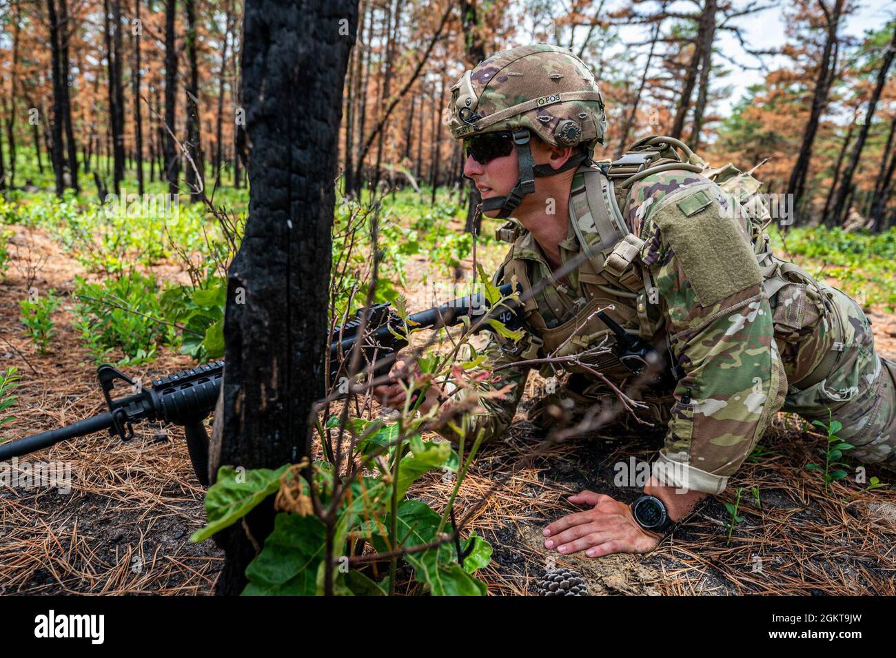 U.S. Army Soldiers post security during a situational training exercise ...