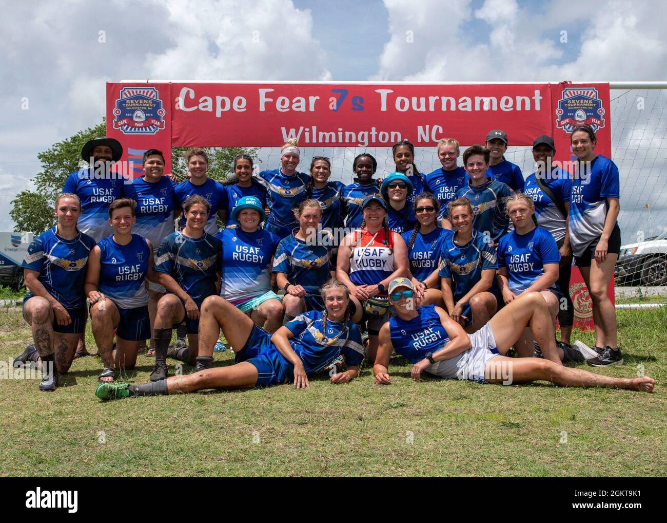 The United States Air Force rugby team poses for a group photo at the ...