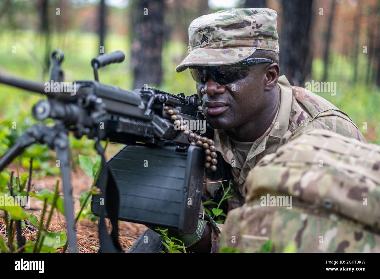 U.S. Army Soldiers post security during a situational training exercise ...
