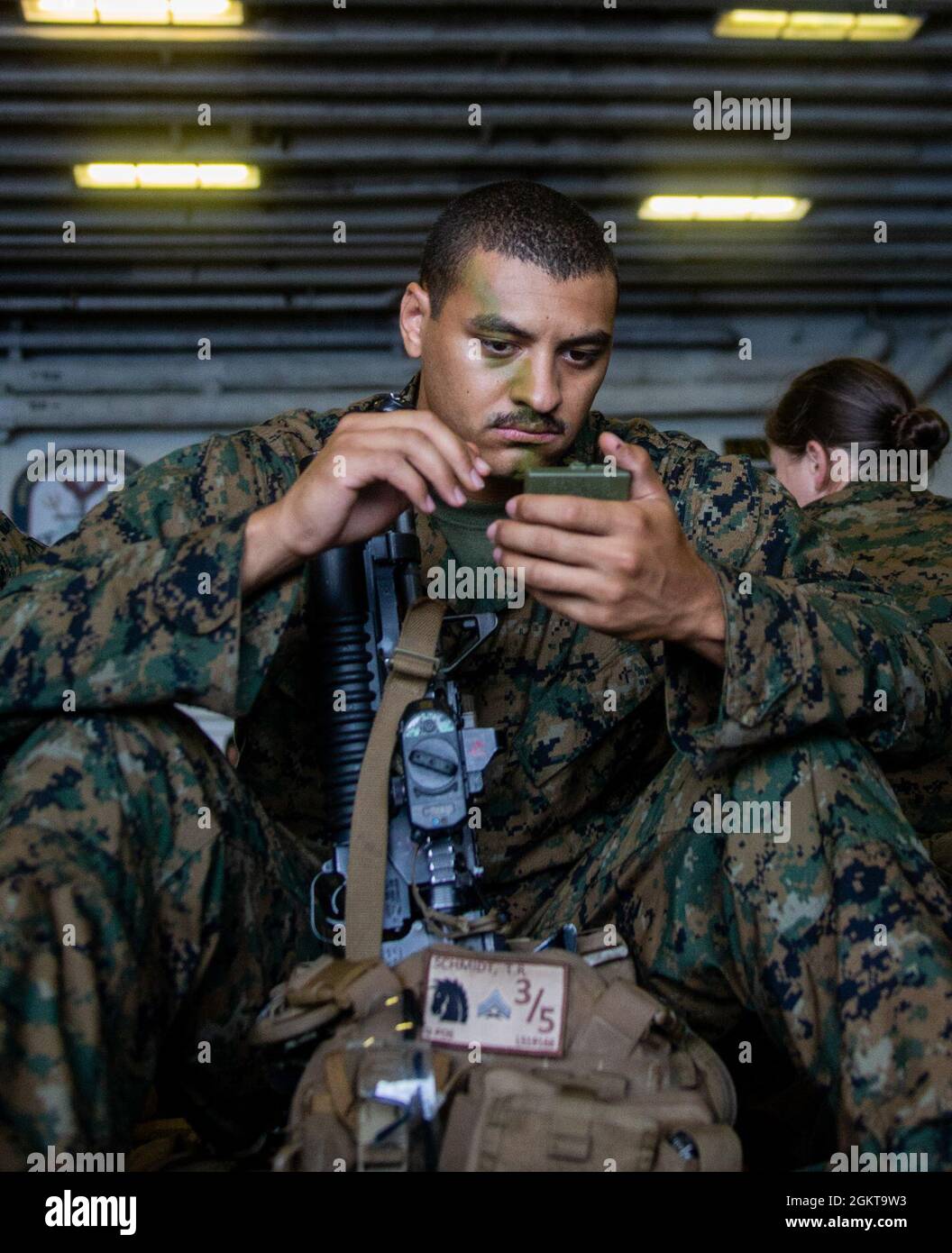 A U.S. Marine with Battalion Landing Team 3/5, 31st Marine ...