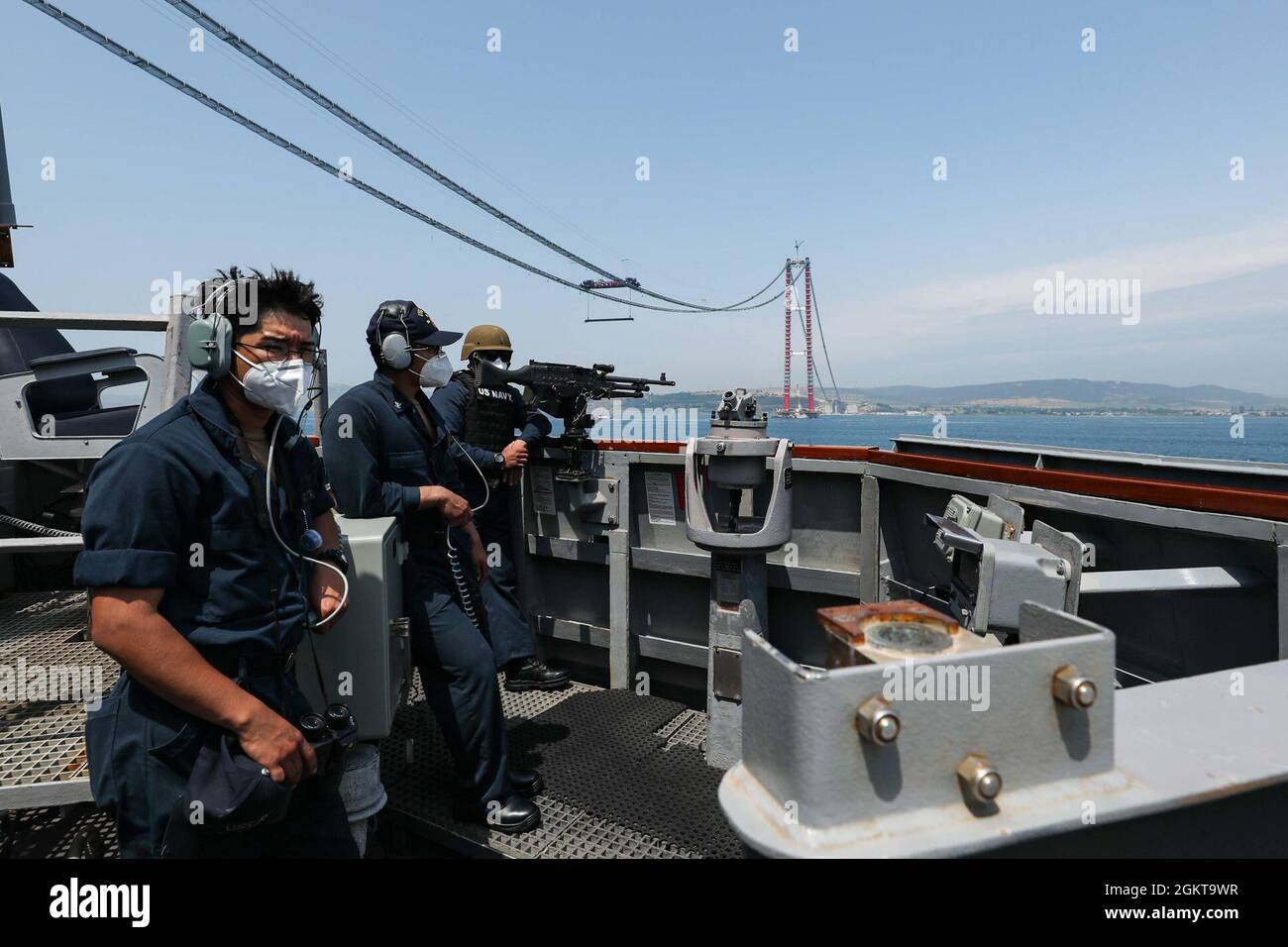 TURKEY (June 26, 2021) Seaman Eber Espinoza, left, Quartermaster 3rd ...
