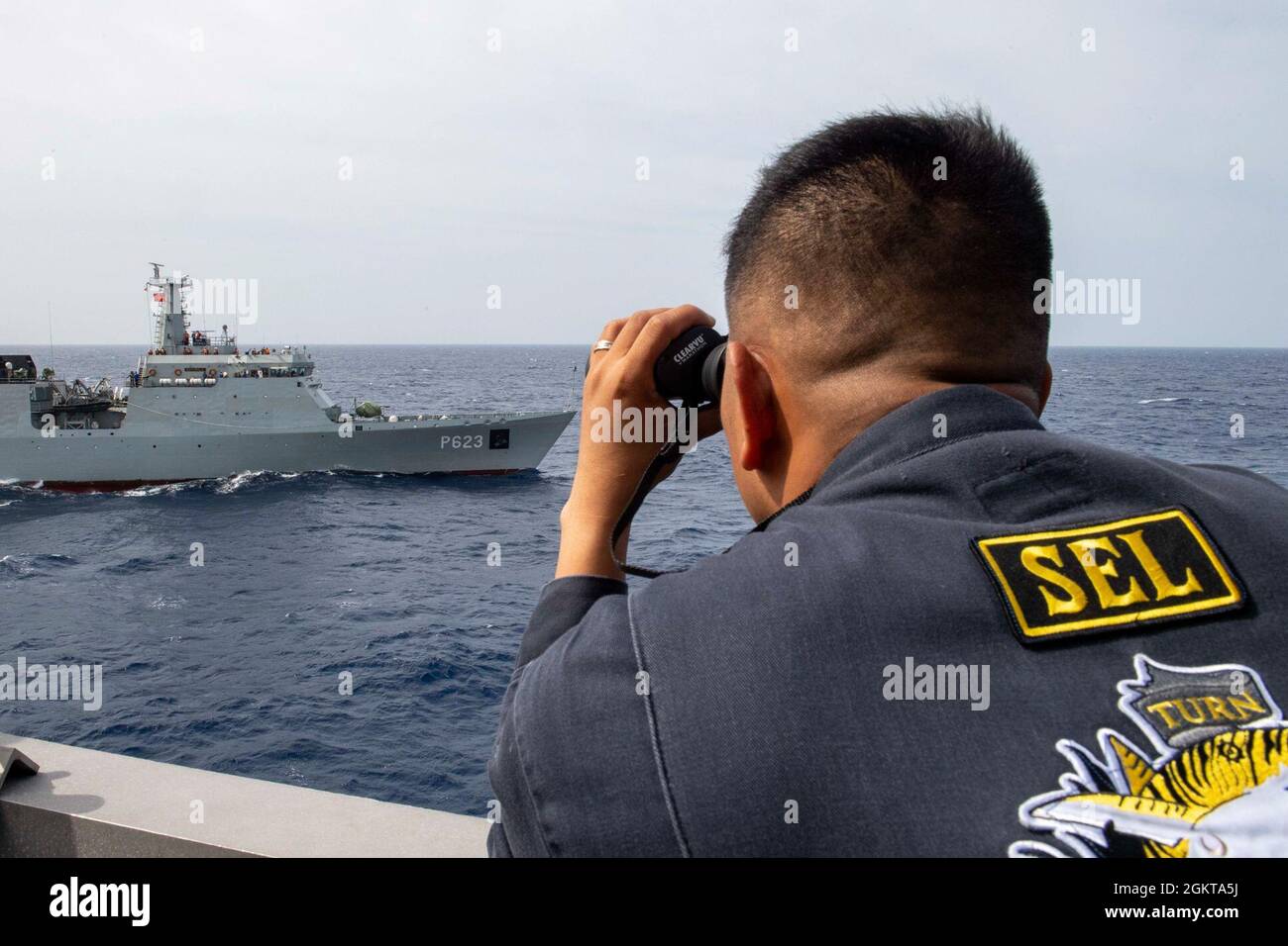 210627-N-WU807-1028 INDIAN OCEAN (June 27, 2021) Command Senior Chief Donald Alvarado, from ...