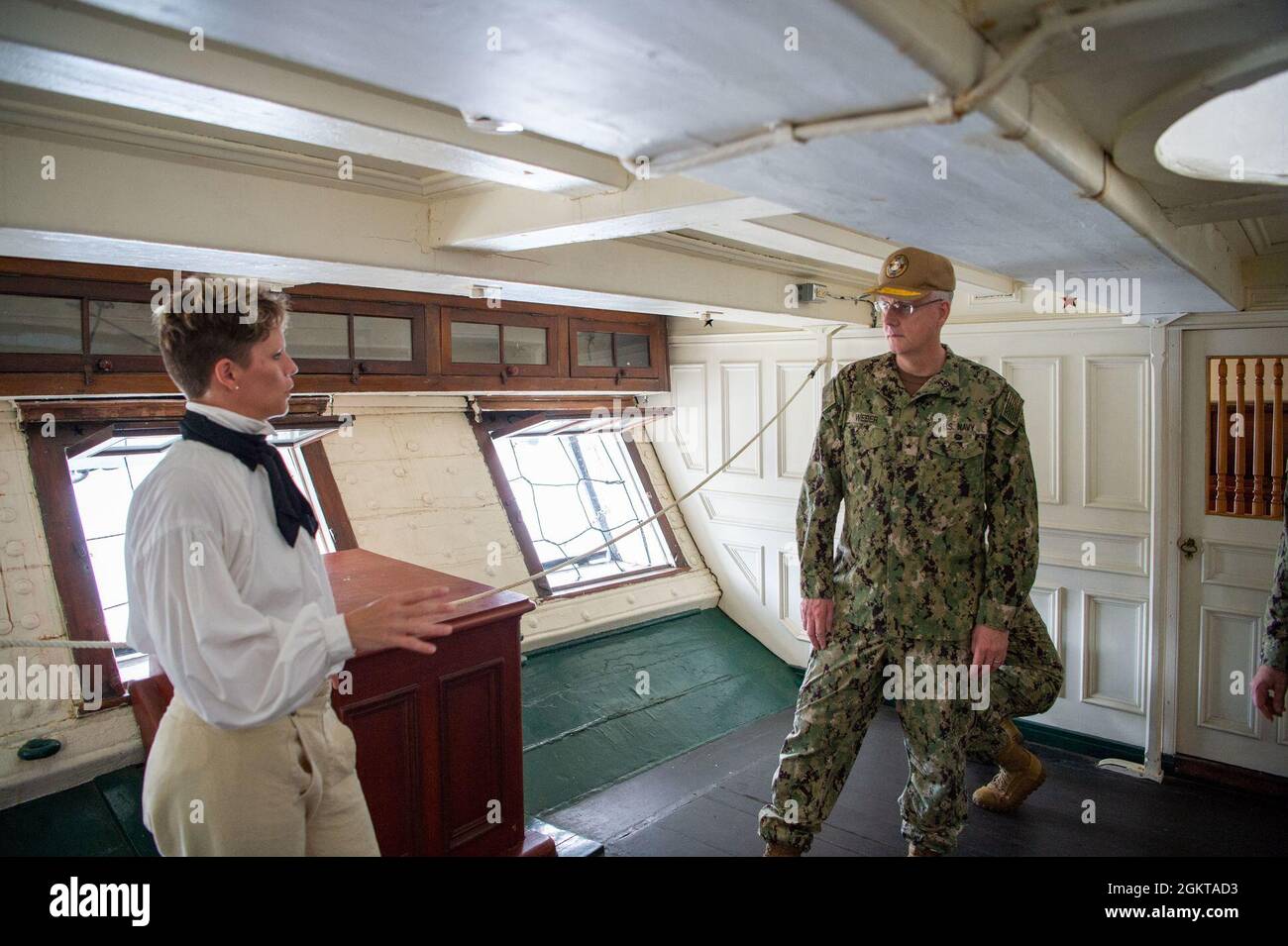 BOSTON (June 27, 2021) Rear Adm. Tim Weber, right, commander, Naval ...
