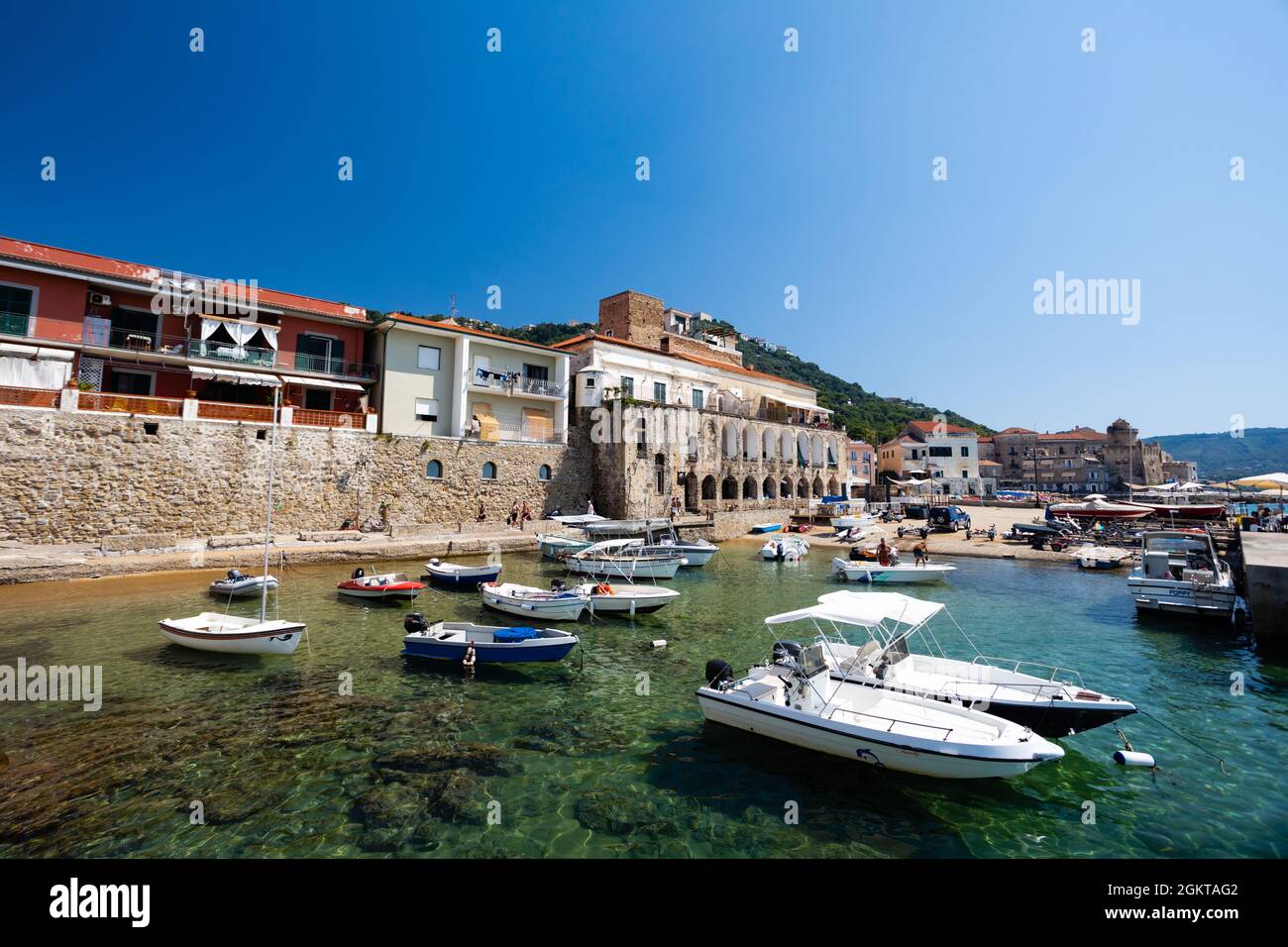 Panorama of the old town of castellabate, on cilento coast, italy Stock ...