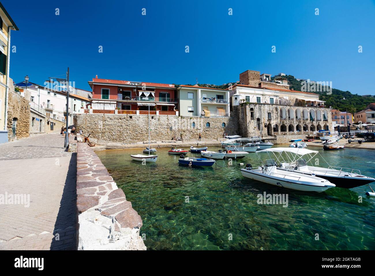 Panorama of the old town of castellabate, on cilento coast, italy Stock ...