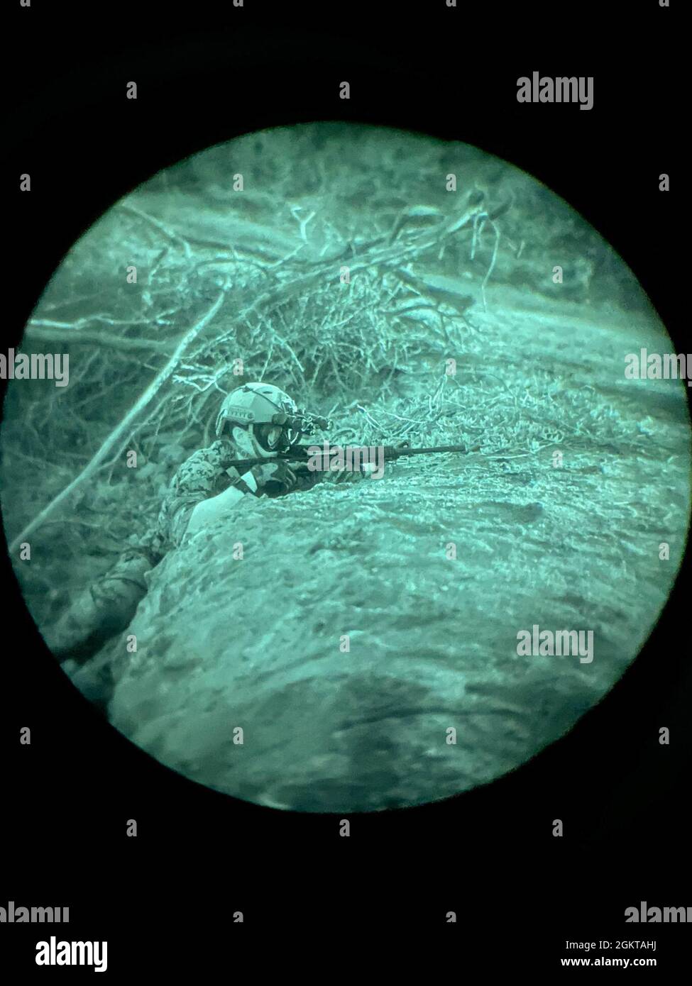 A U.S. Marine with 2d Reconnaissance Battalion (2d Recon), 2d Marine ...