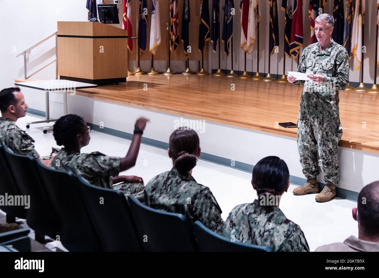 Rear Adm. Tim Weber, commander of Naval Medical Forces Pacific, speaks ...
