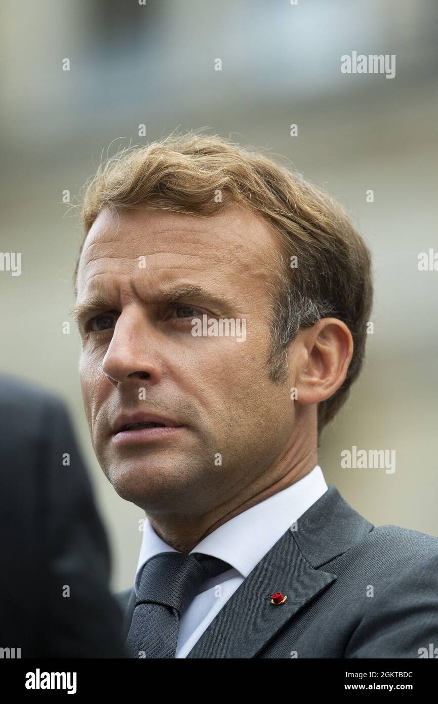 Portrait : French President Emmanuel Macron at the Fontainebleau's ...