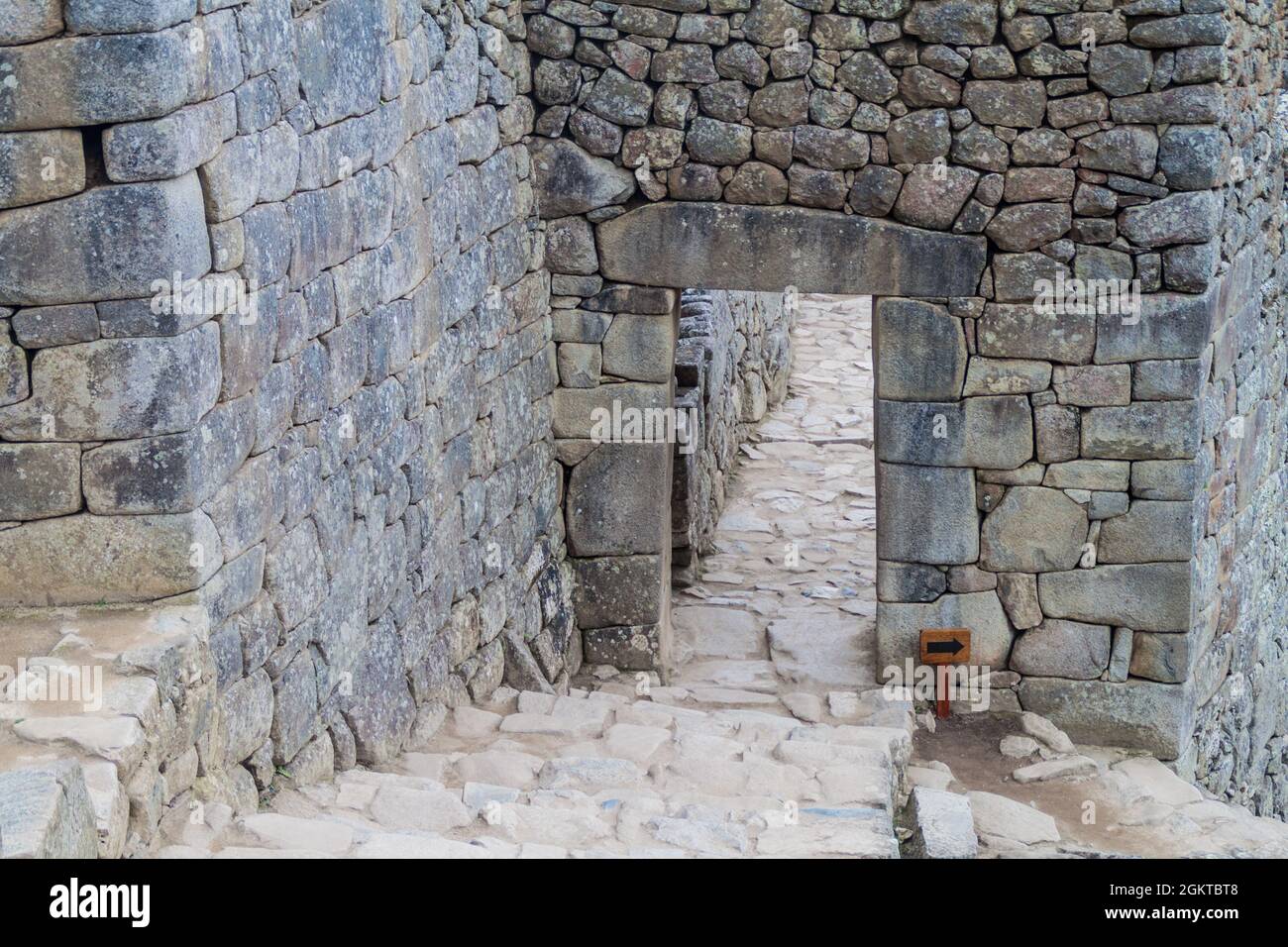 Main entrance to Machu Picchu ruins, Peru Stock Photo - Alamy