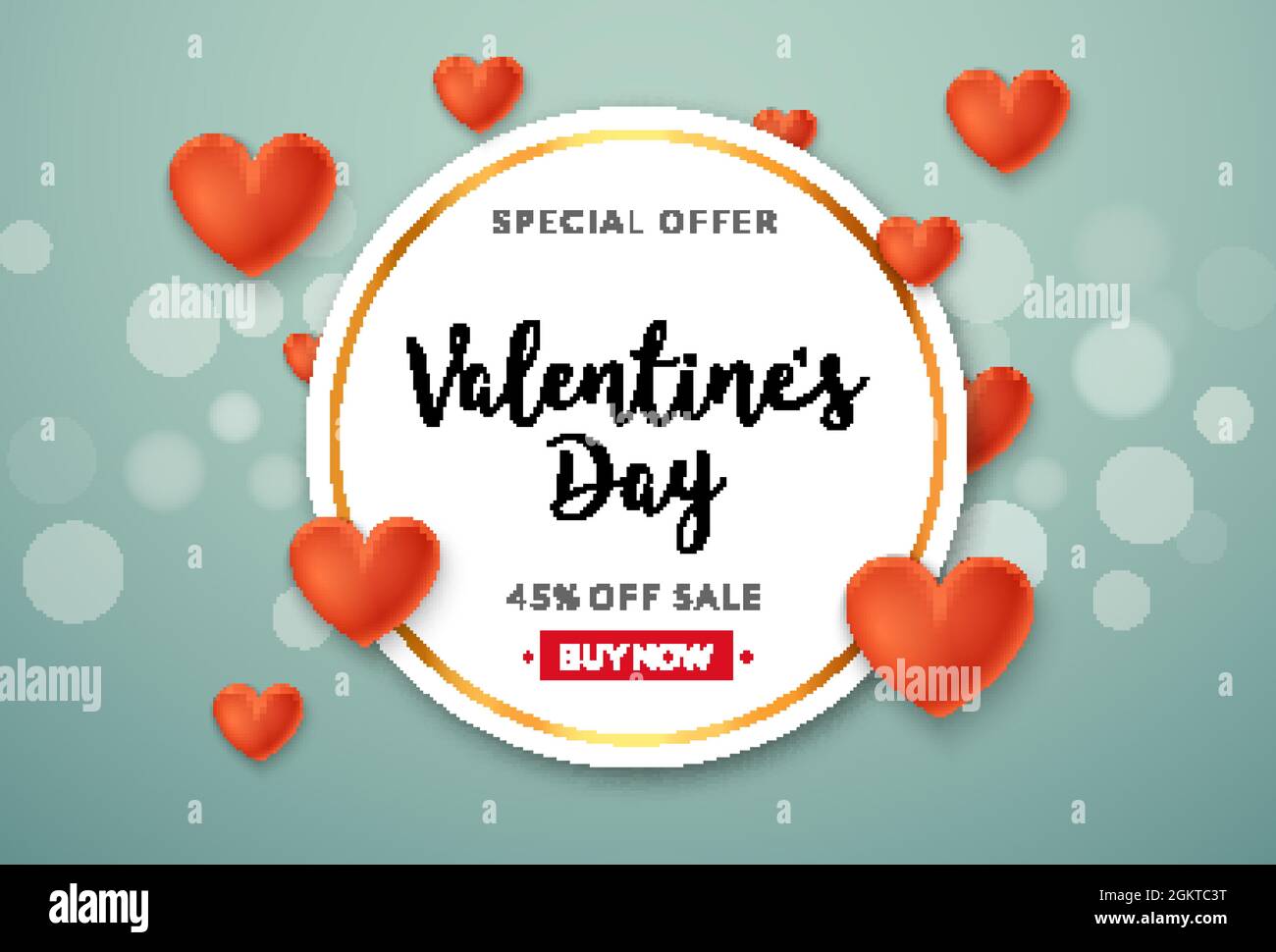 Valentines day sale vector banner background with hearts. Valentine ...