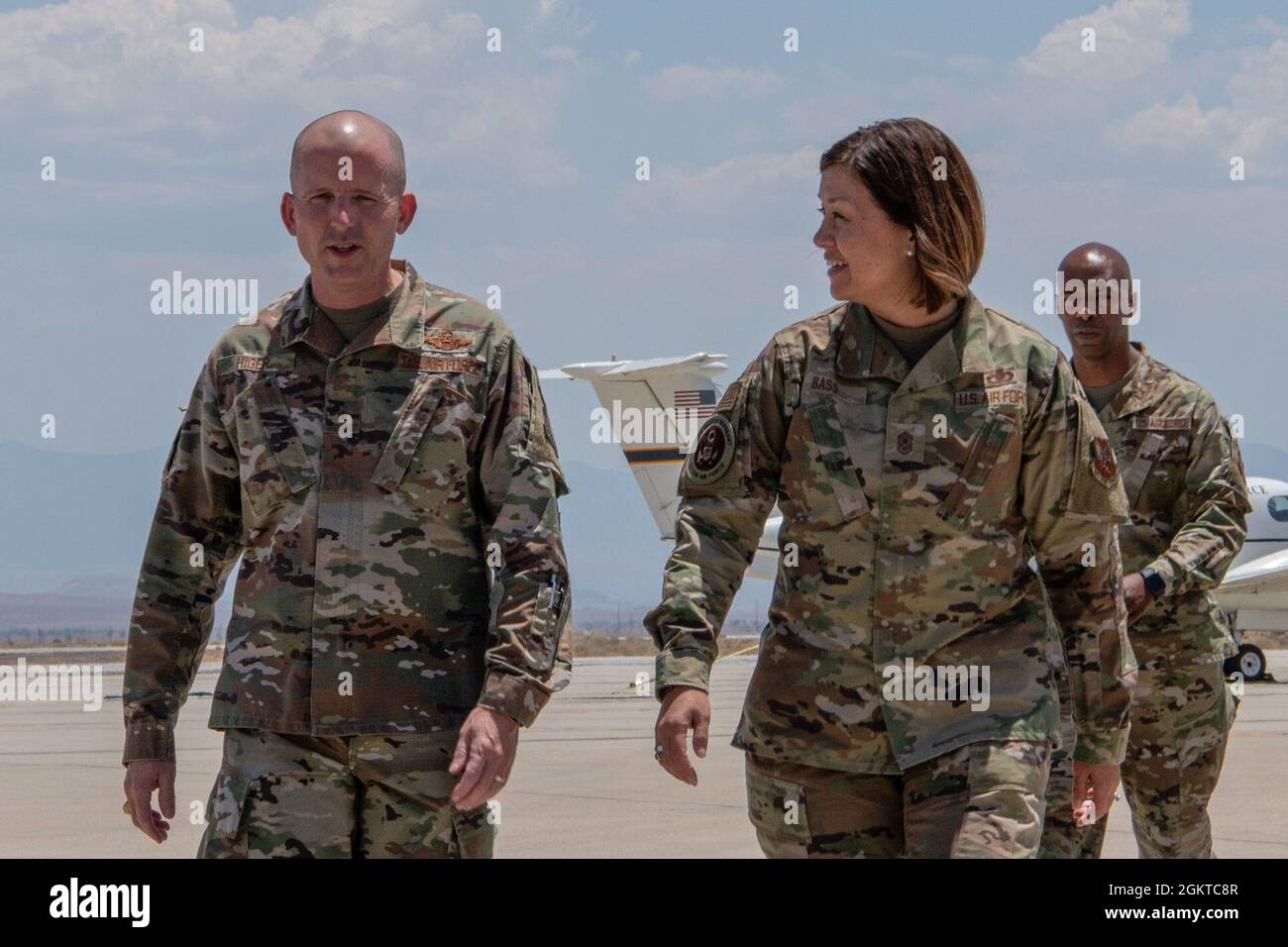 Brig. Gen. Matthew Higer, 412th Test Wing commander, walks with Chief ...