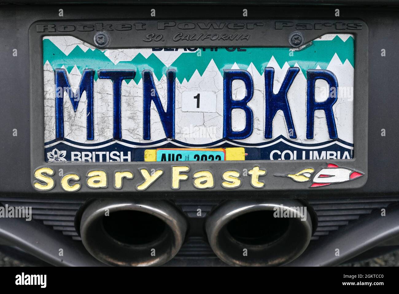 Mountain Biker, vanity car licence plate Stock Photo - Alamy