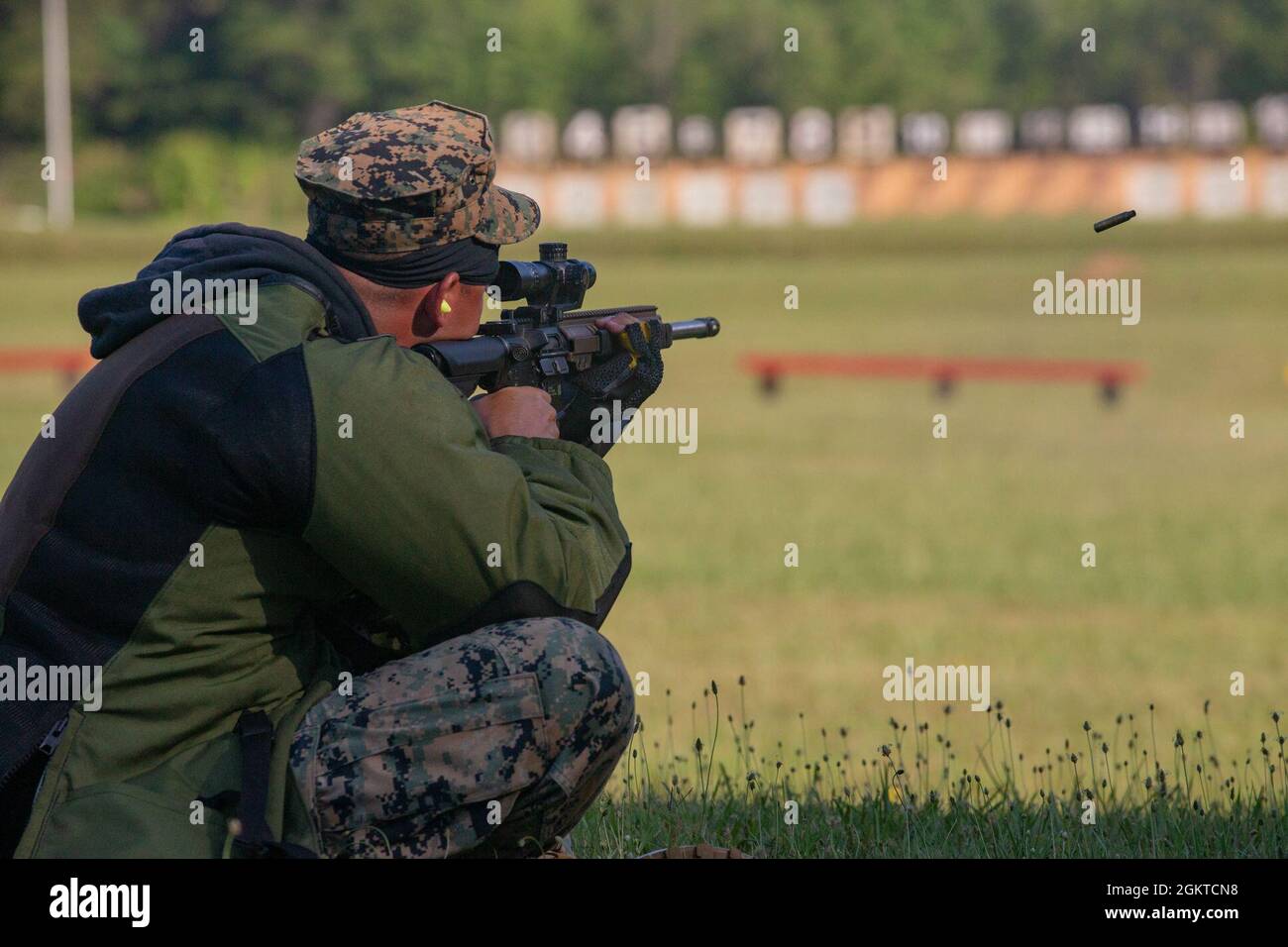 A U.S. Marine with the Parris Island Shooting Team participates in the ...